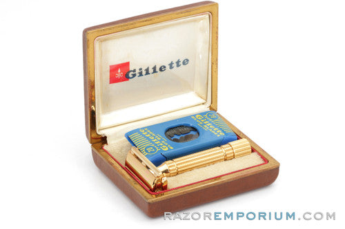 1955 Gillette Diplomat Original Gold Double Edge Safety Razor Set ...
