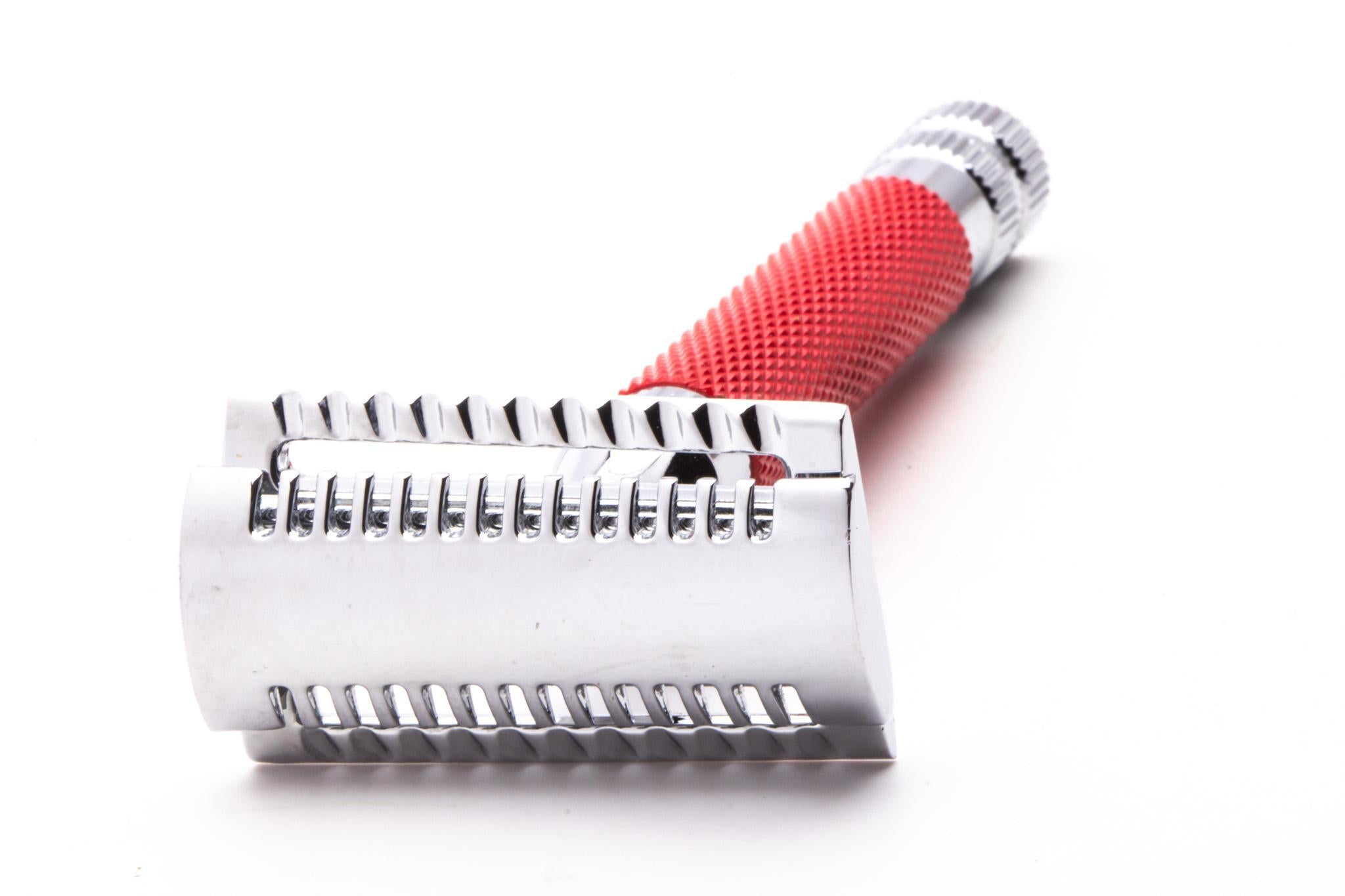 YAQI | Red Handle Double Open Comb Double Edge Safety Razor – Razor ...