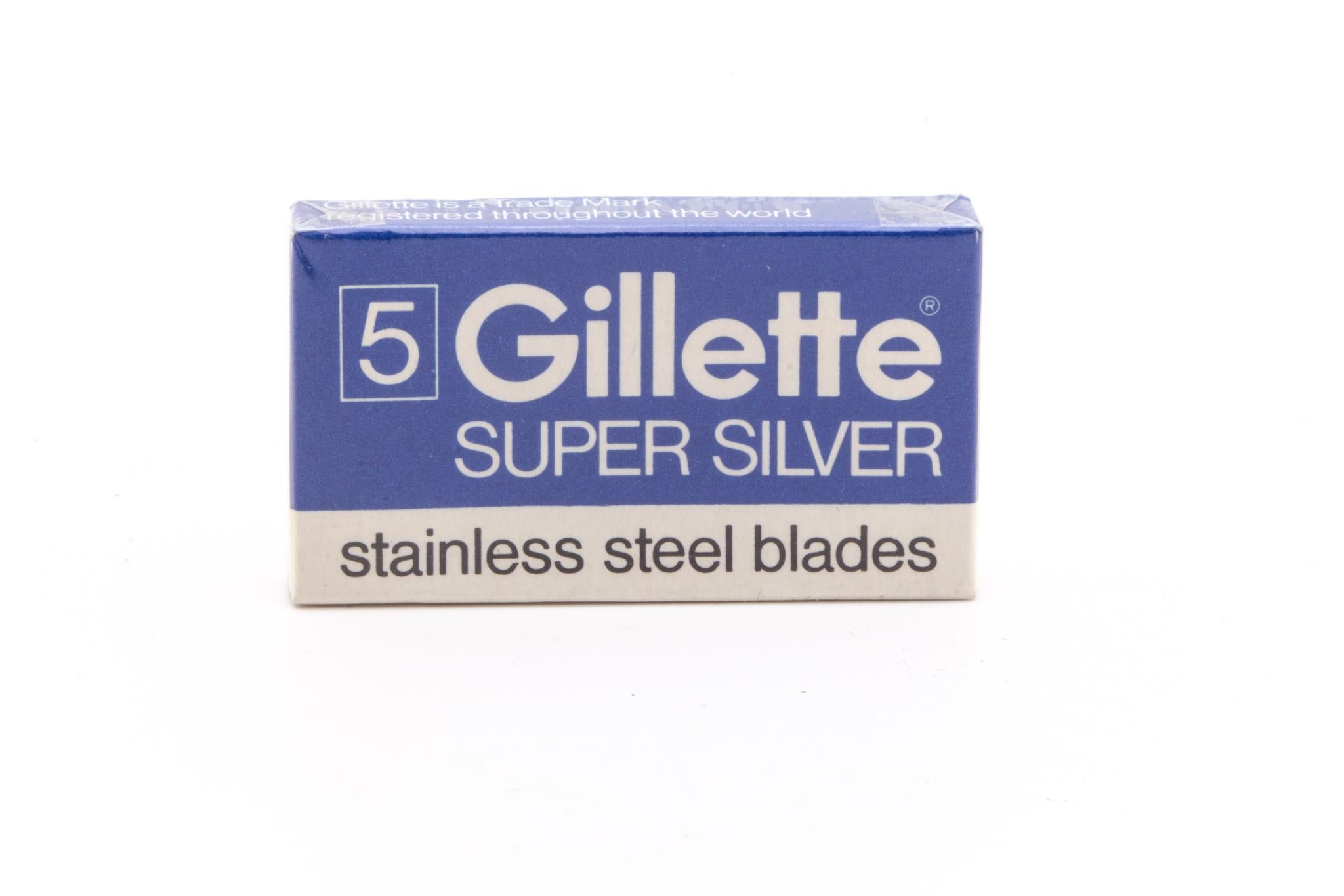 Gillette Super Silver Stainless Double Edge | New Old Stock 5 blades ...