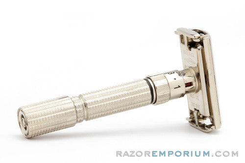 1958 Gillette Executive Fatboy Adjustable DE Safety Razor Nickel Revam ...