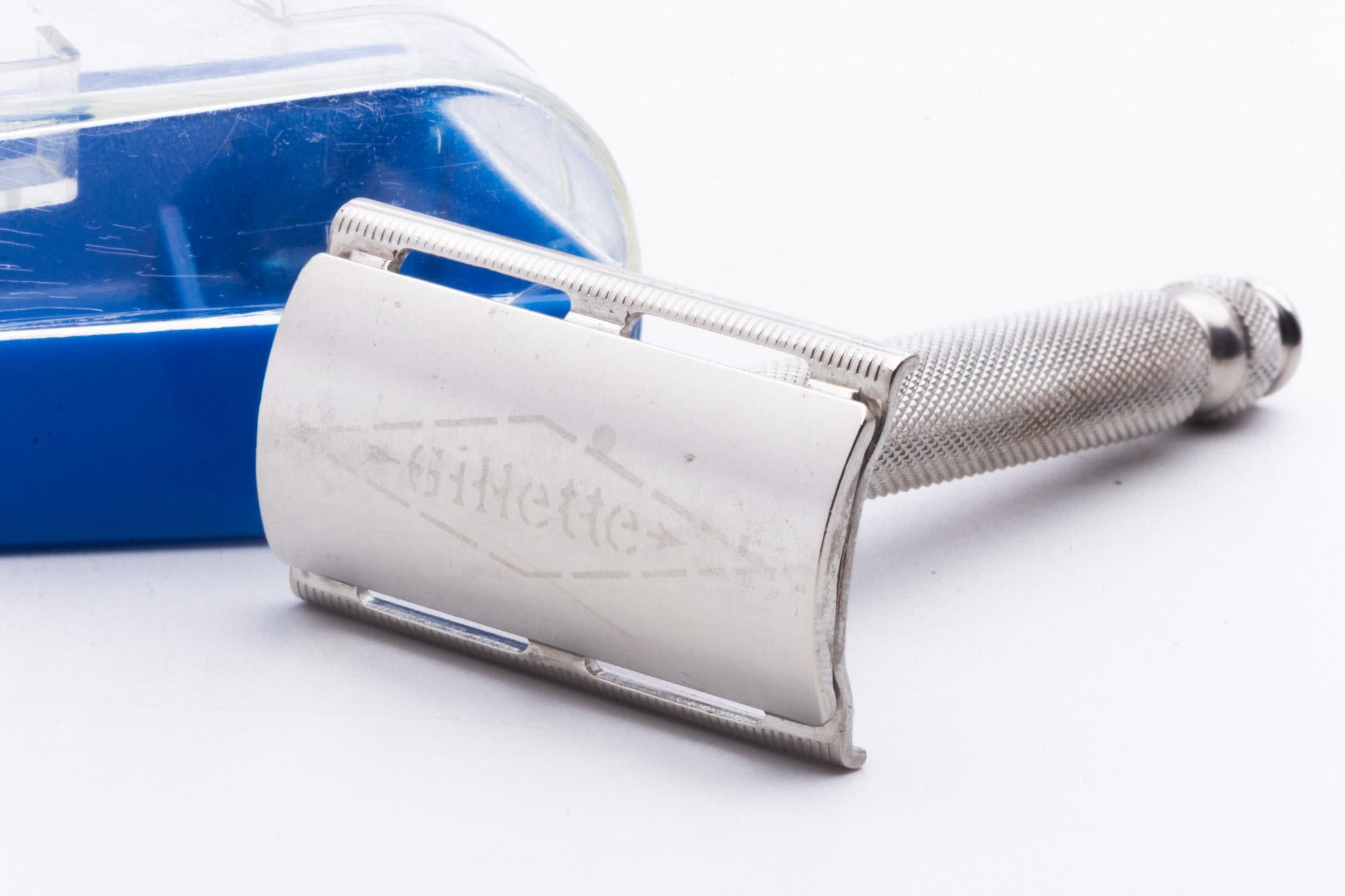 1951 Gillette Ball End Tech Three Piece Double Edge Safety Razor Set ...