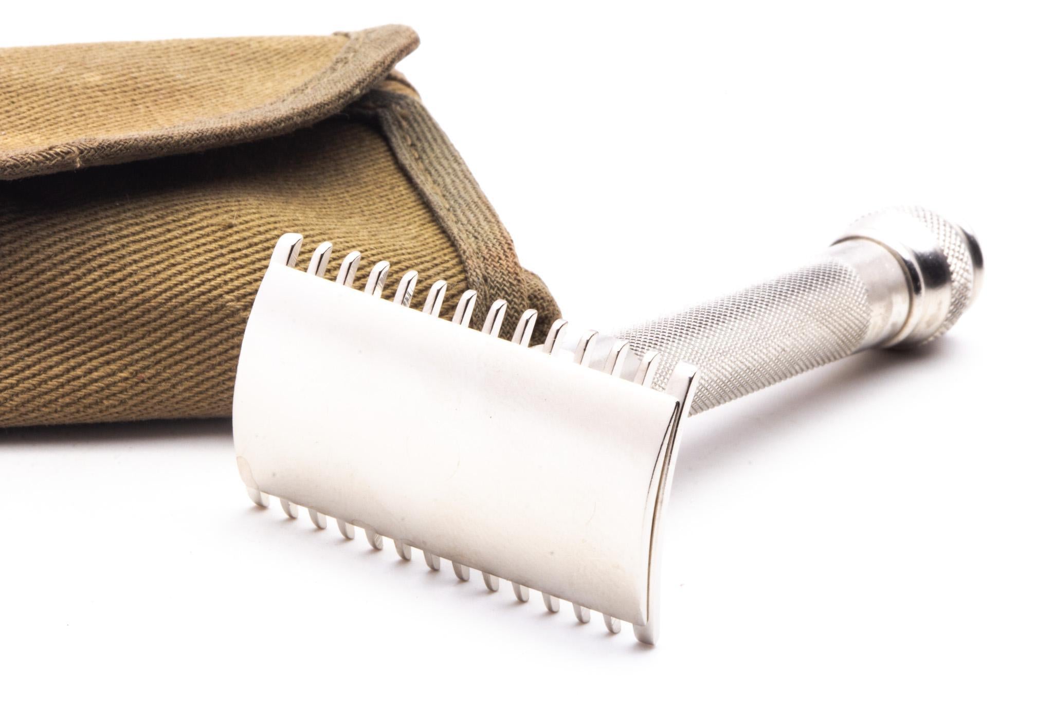 1918 Gillette Ball End Old Type Khaki Service Double Edge Razor Set ...