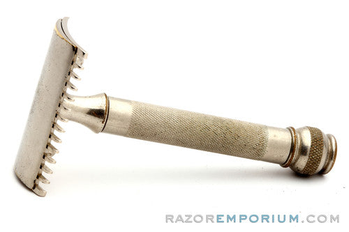 1918 Gillette Old Type Ball End Khaki Service DE Razor Set Army Issue ...