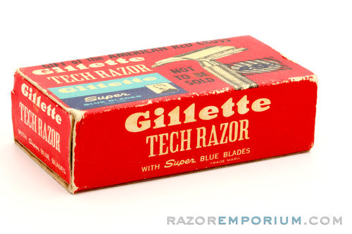 1957 Gillette Ball End Tech DE Razor in Red Box C2 – Razor Emporium