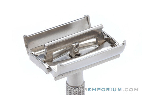 1955 Gillette Flare Tip Super Speed DE Safety Razor Factory Nickel Rev ...