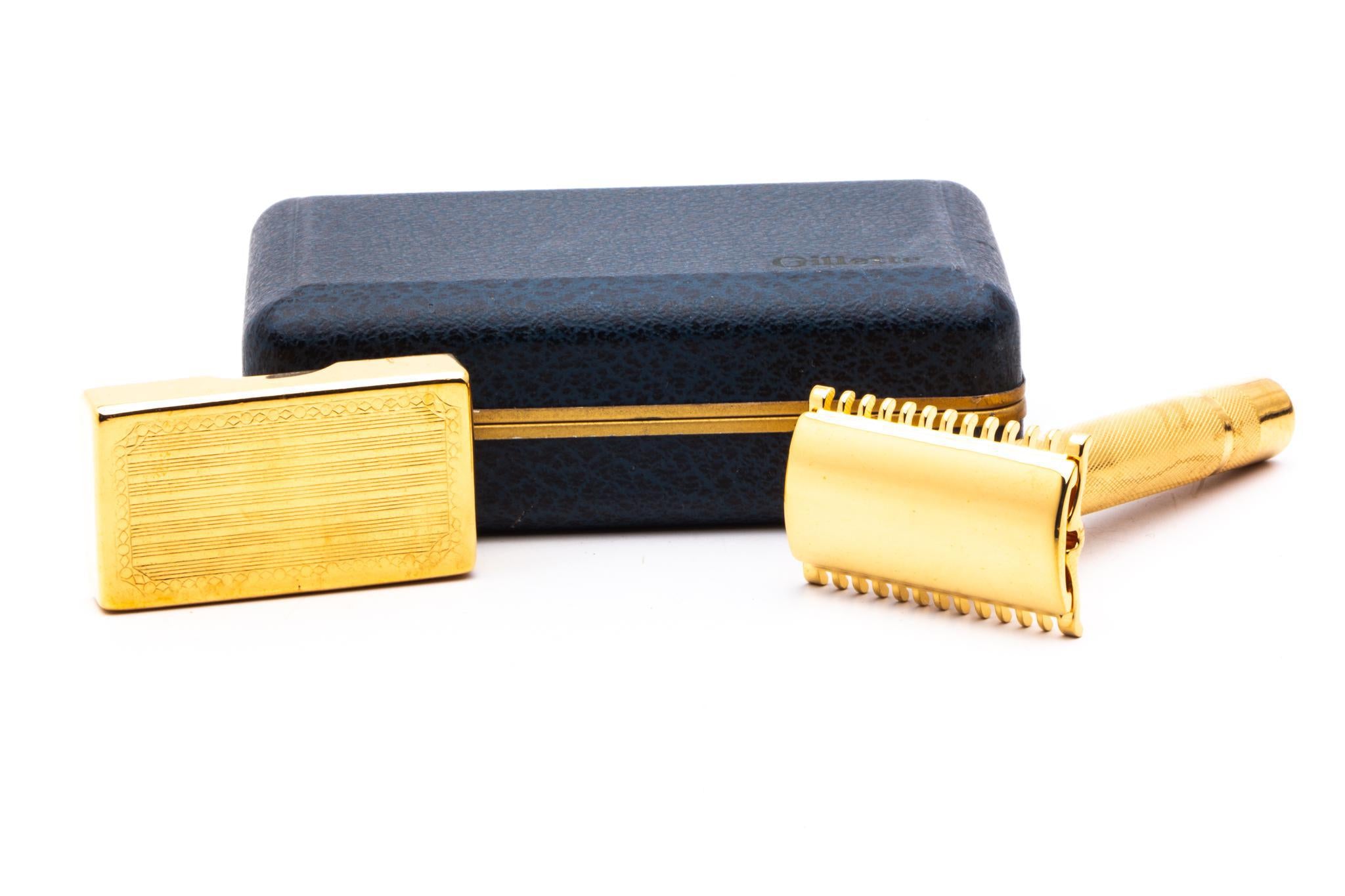 1930's Gillette NEW Common Bar Long Comb Razor Set| 24K Gold Revamp ...
