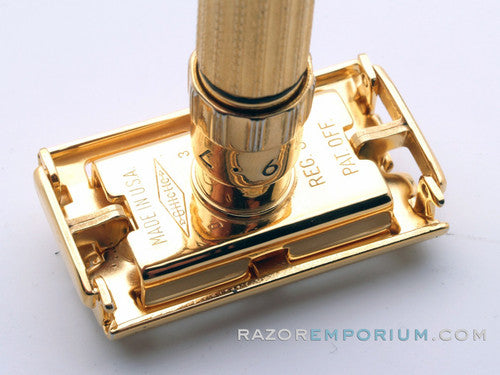 1958 D3 Gillette Executive Fatboy Adjustable Safety Razor | 24K Gold R ...