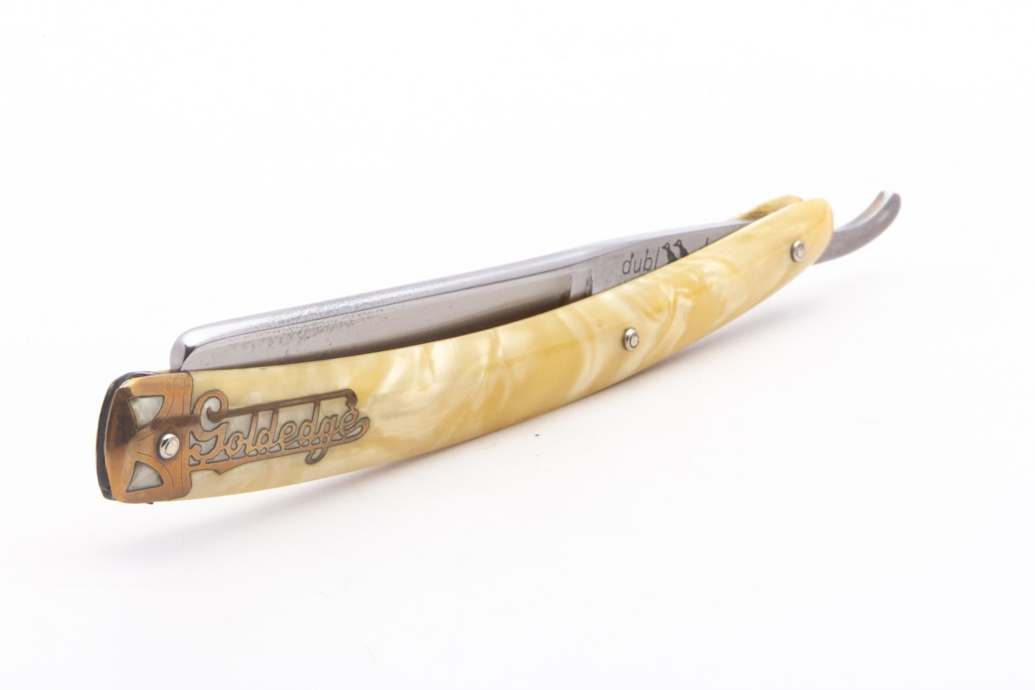 5/8" Vintage Restored Dubl Duck Goldedge Pearlduck Straight Razor ...