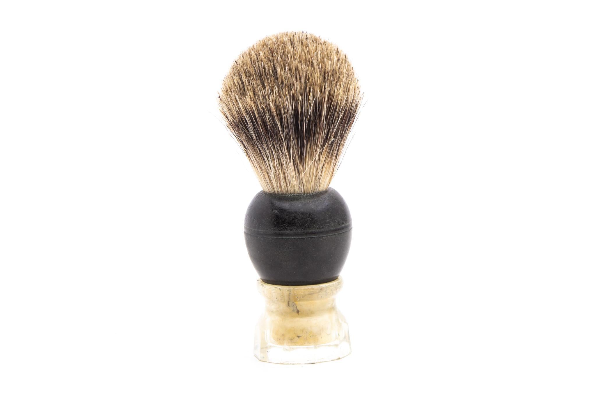 Vintage Restored | Unbranded Clear Handle Badger Shave Brush – Razor ...