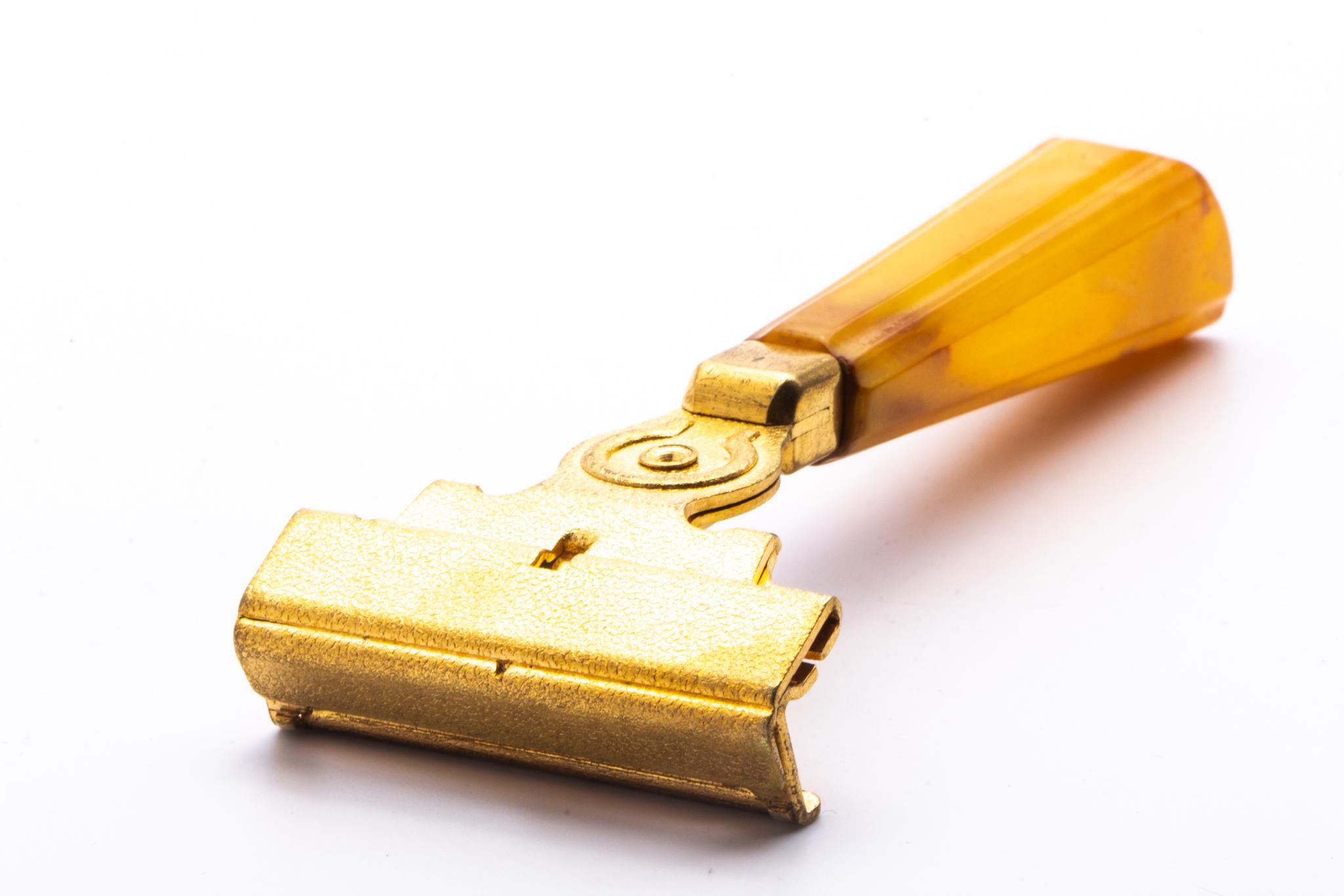 1940's Schick Gold Single Edge Injector with Bakelite Handle | Origina ...