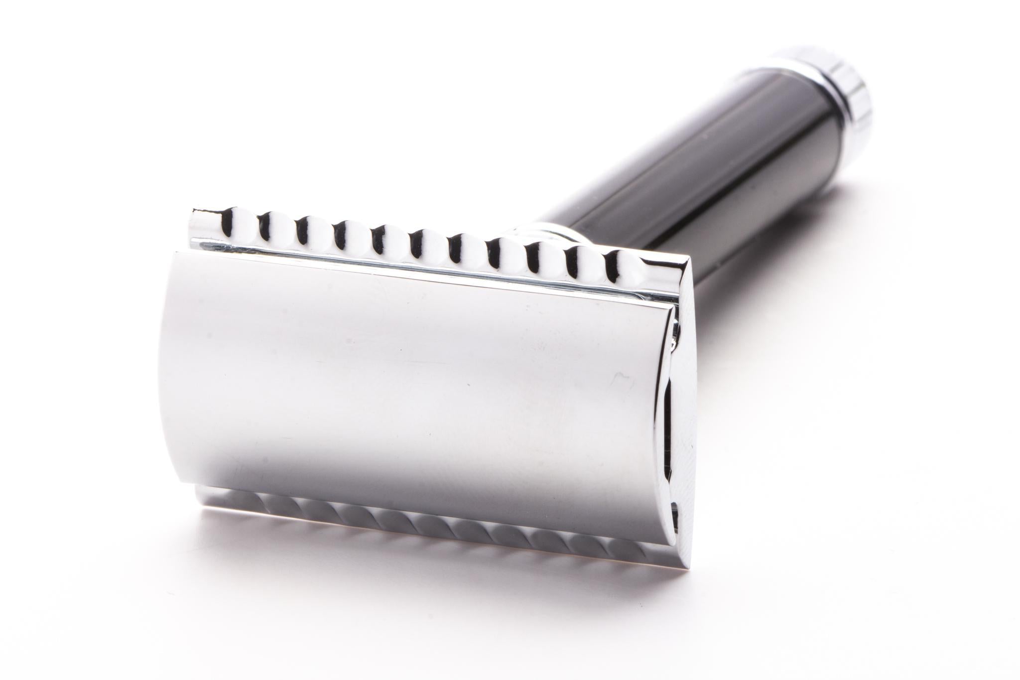 Edwin Jagger DE86 Classic Black Double Edge Razor & Stand – Razor Emporium