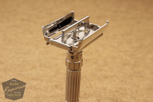 Gillette 1959 Fatboy Adjustable Safety Razor E2 * Rhodium REVAMPED ...