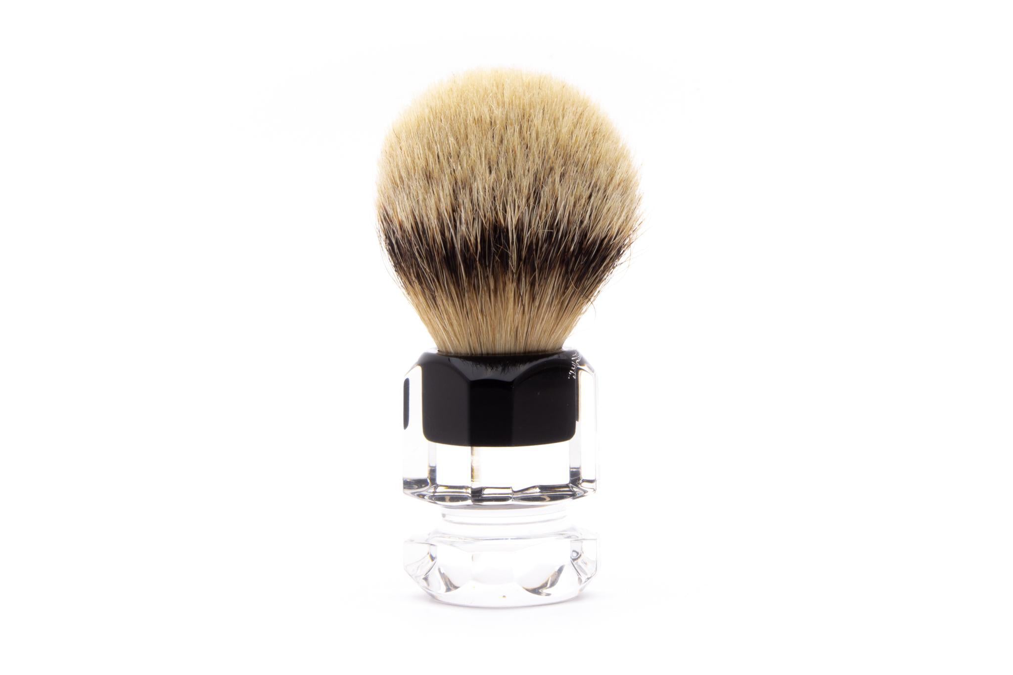 Modern Restored | Shavemac Acrylic Clear & Black Shaving Brush & Box ...