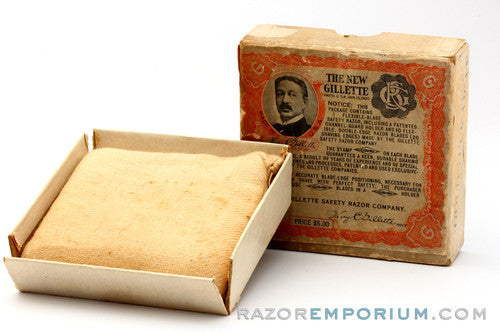 1928 Gillette New Improved Gold Tuckaway Style Travel DE Safety Razor ...