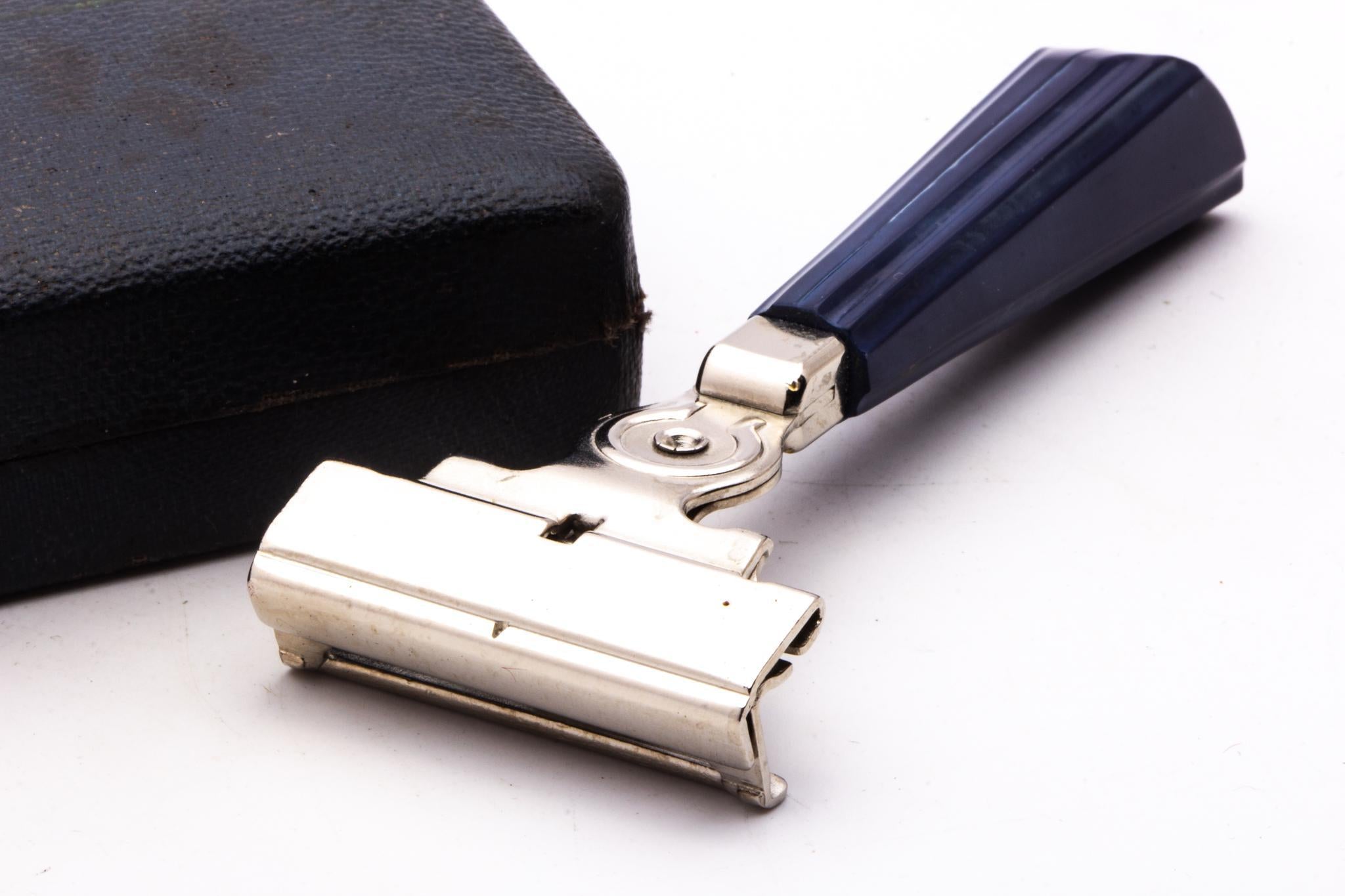 1950's Eversharp Schick Injector With Navy Bakelite Handle Set | Origi ...