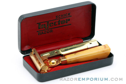 1940's Schick Gold SE Injector Bakelite Handle Set – Razor Emporium