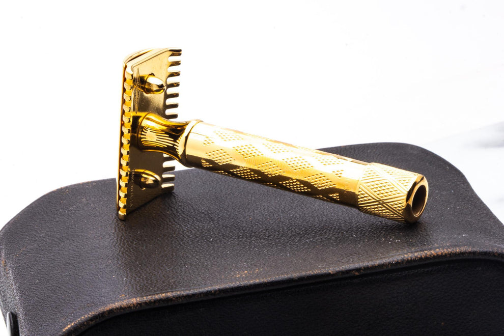 Gillette 1922 Gold New Improved Travel Combination Set in Original Bla ...