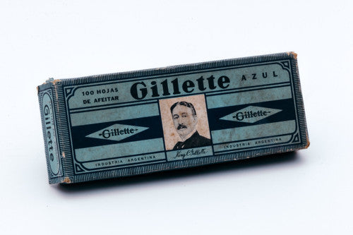 New Old Stock - 100 Gillette Blue Azul - Made in Argentina - Double Ed ...