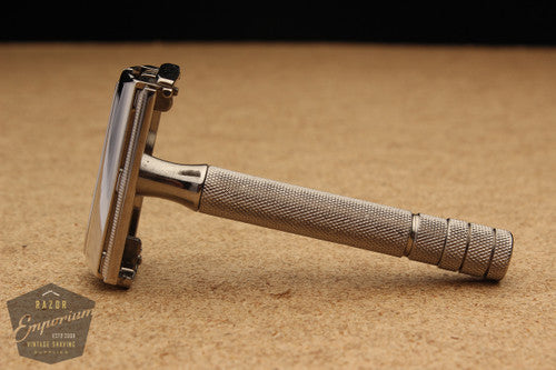 Gillette 1947-51 Notched DE Super Speed Safety Razor * Nickel REVAMPED ...