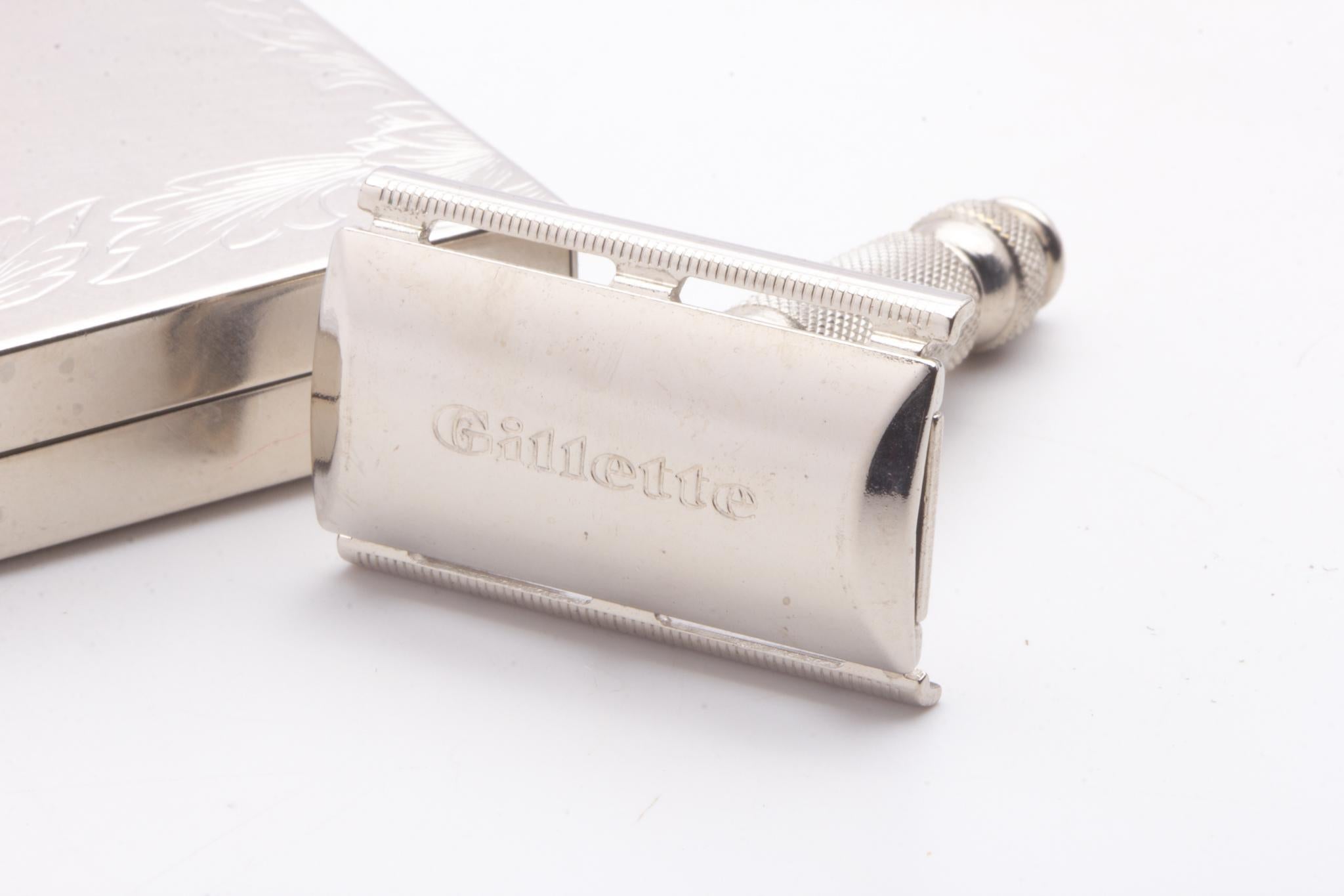 1965 K2 Gillette Tech Travel Double Edge Safety Razor Set | Original C ...