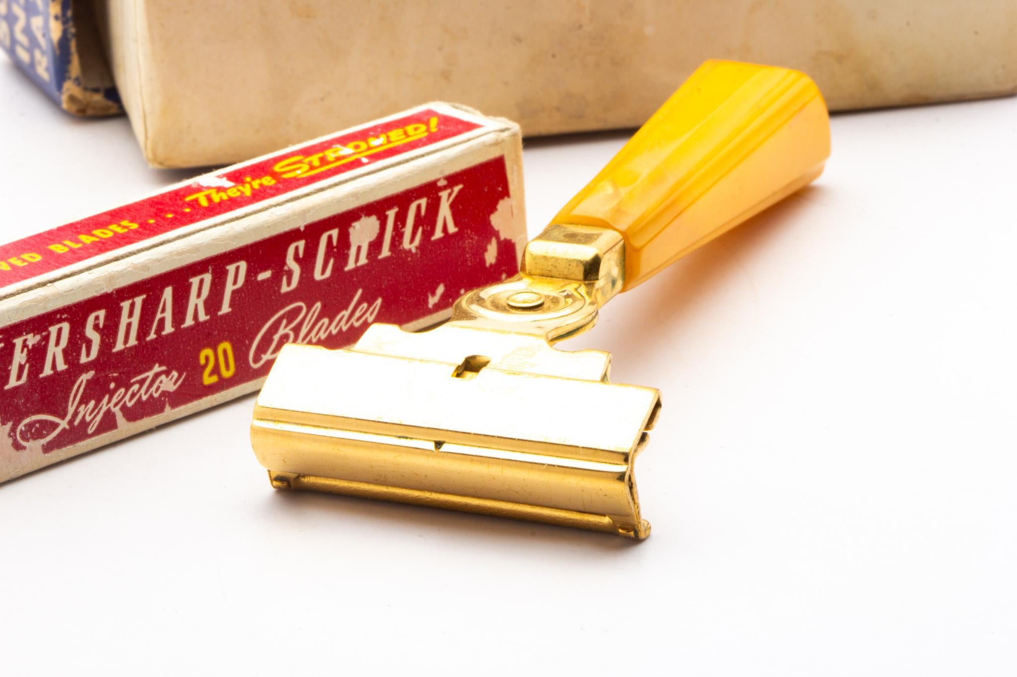 1935-45 Eversharp Schick Gold Injector SE Razor Set | Original Conditi ...