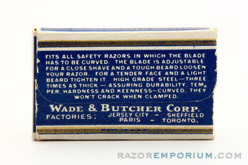 Wade & Butcher NOS Double Edge (DE) Safety Razor Blade – Razor Emporium