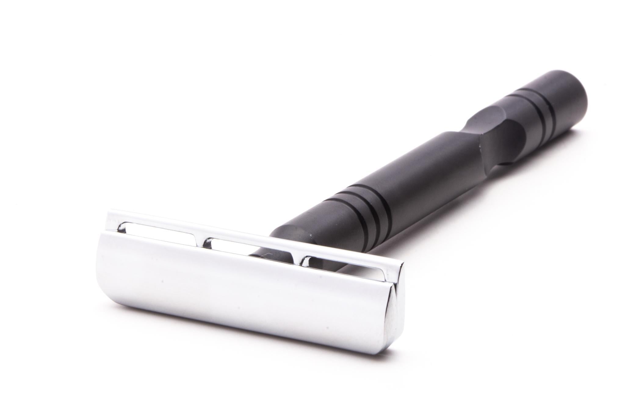 DLC-YAQI | Black & Chrome Single Edge Razor with Aluminum Handle ...